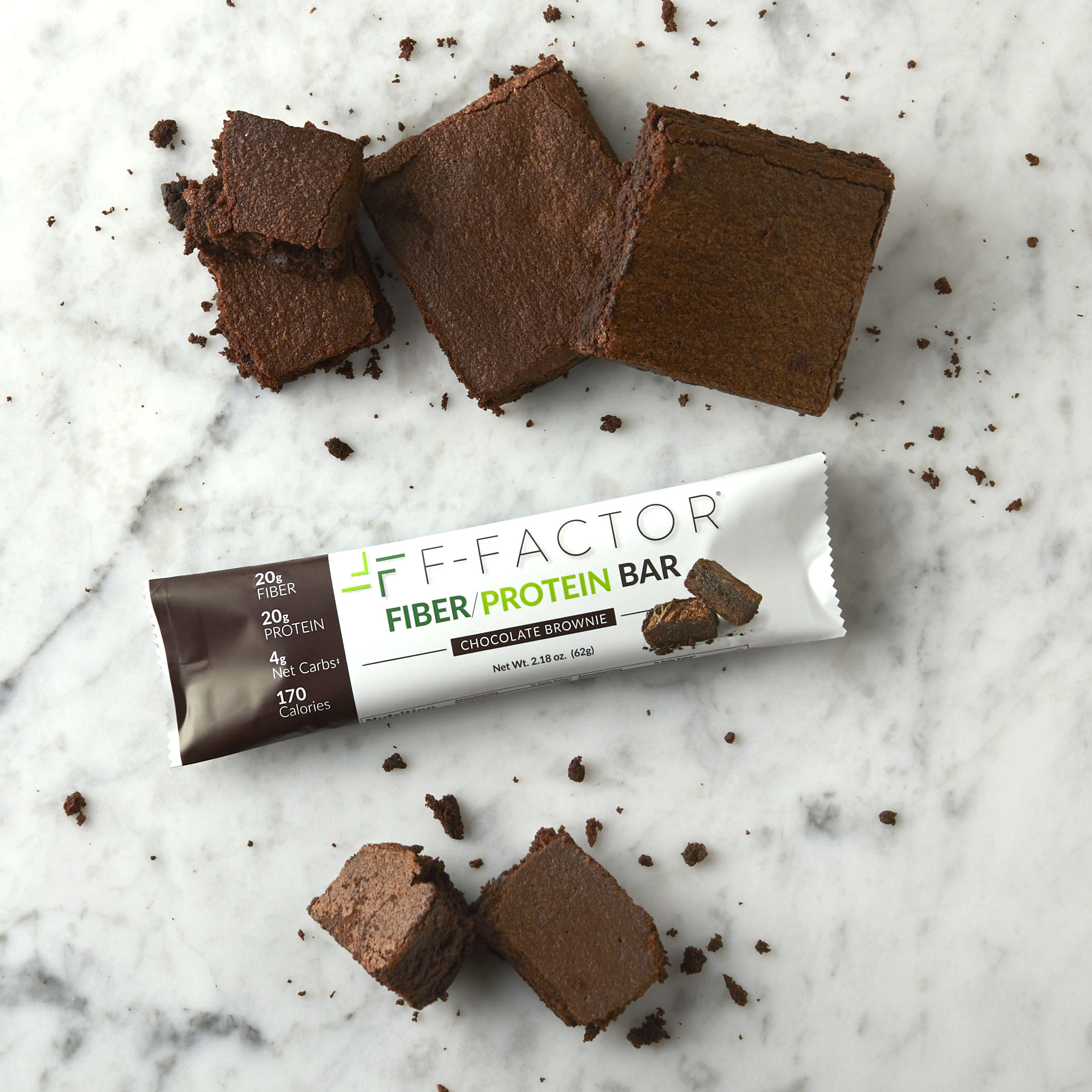 F Factor Chocolate Brownie Fiber Protein Bar Box Of 12 F Factor