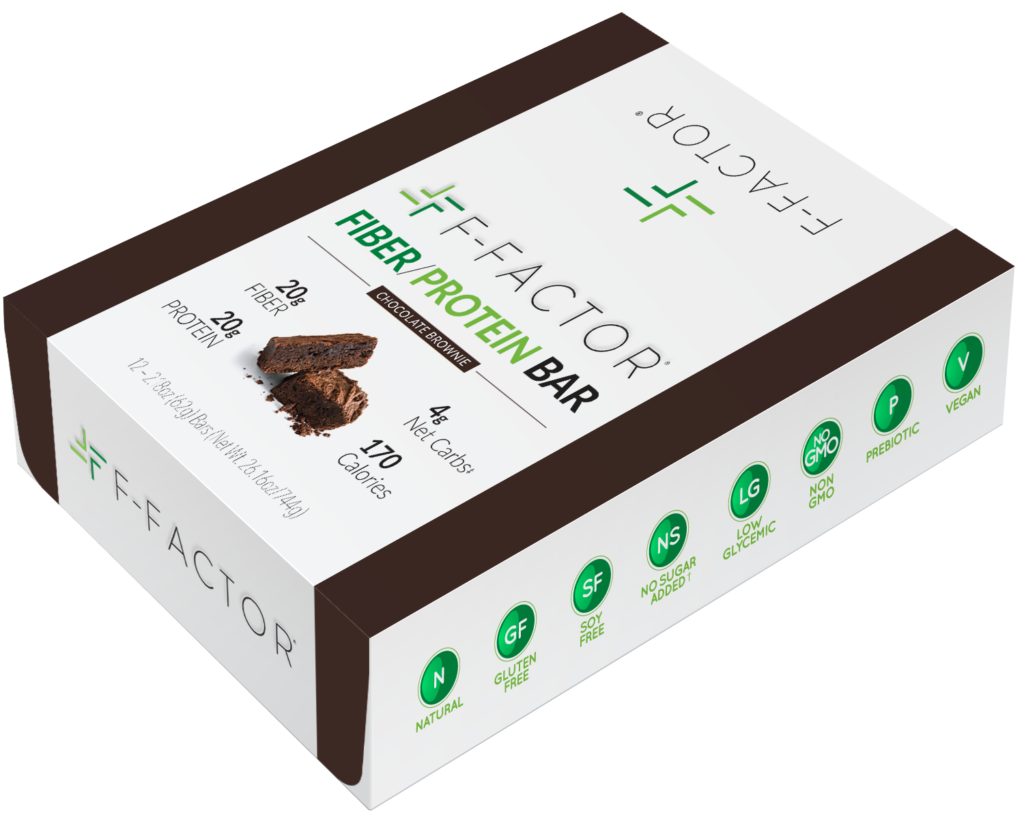 F-Factor Chocolate Brownie Fiber/Protein Bar (box of 12) - F-Factor